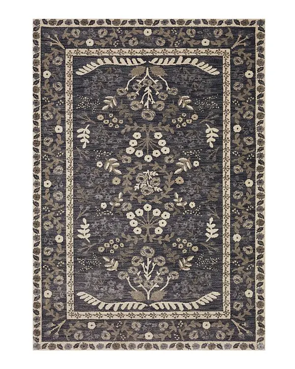 RIFLE PAPER CO. Fiore Fio-01 Area Rug, 7'10 X 10 - Charcoal