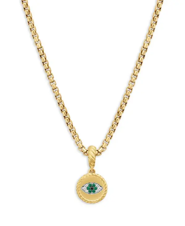 David Yurman 18k Yellow Evil Eye Amulet - Gold