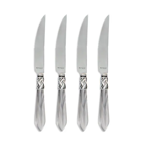 VIETRI Aladdin Antique Steak Knives, Set Of 4 - Light Grey