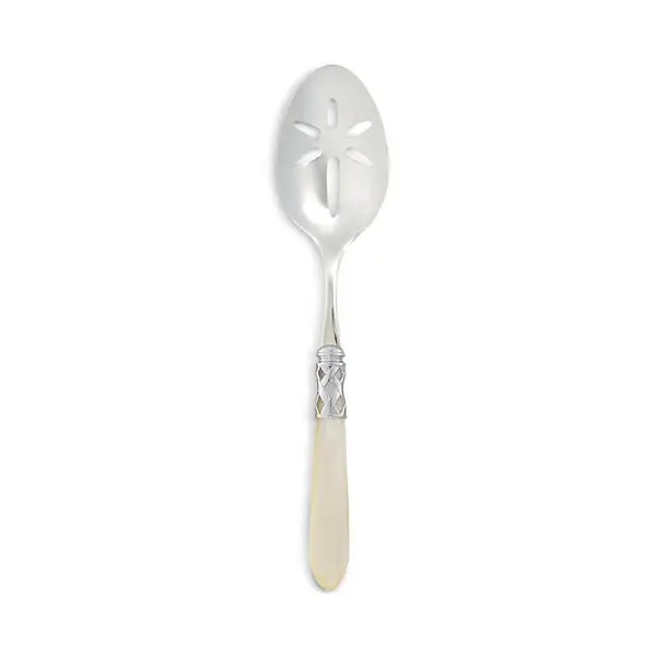 VIETRI Aladdin Brilliant Slotted Serving Spoon - Brilliant Ivory