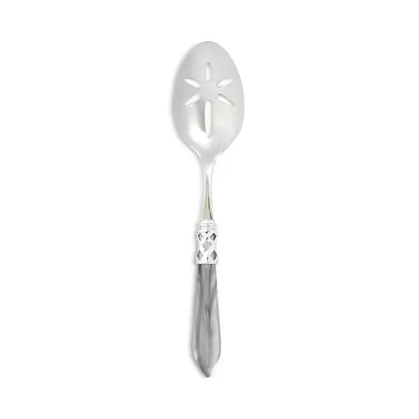 VIETRI Aladdin Brilliant Slotted Serving Spoon - Light Grey