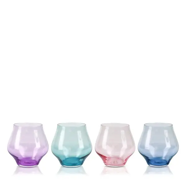 VIETRI Contessa Stemless Wine Glass - Blue
