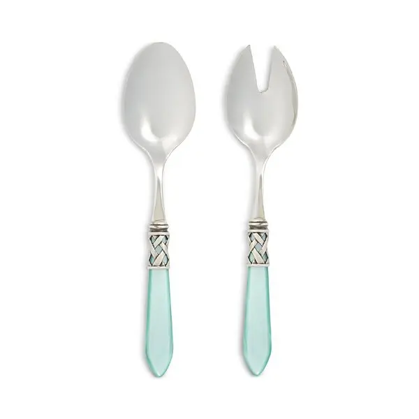 VIETRI Aladdin Brilliant Salad Server Set - Aqua