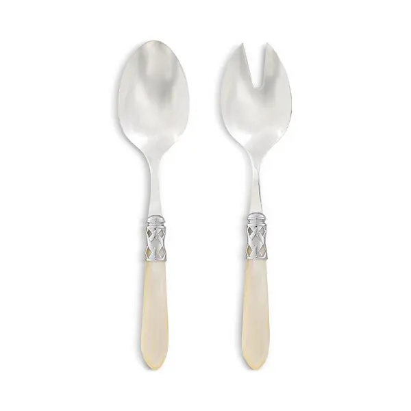 VIETRI Aladdin Brilliant Salad Server Set - Brilliant Ivory