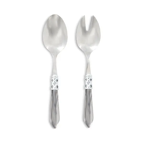 VIETRI Aladdin Brilliant Salad Server Set - Lt Grey