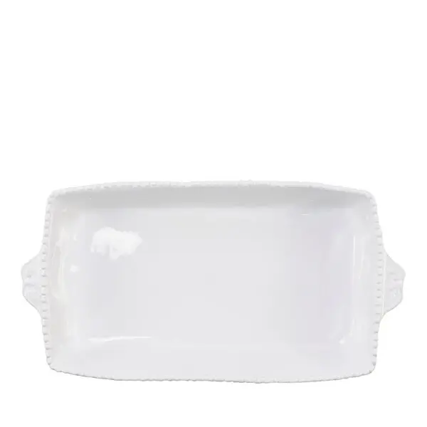 VIETRI Incanto Stone Stripe Rectangular Baking Dish - White