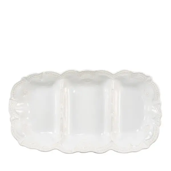 VIETRI Incanto Stone Lace Medium Three-part Server