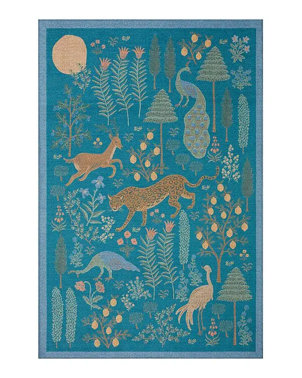 RIFLE PAPER CO. Menagerie Men-01 Area Rug, 2'3 X 3'9 - Navy