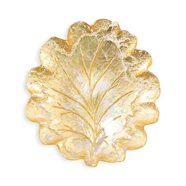 VIETRI Moon Glass Leaf Salad Plate - Gold