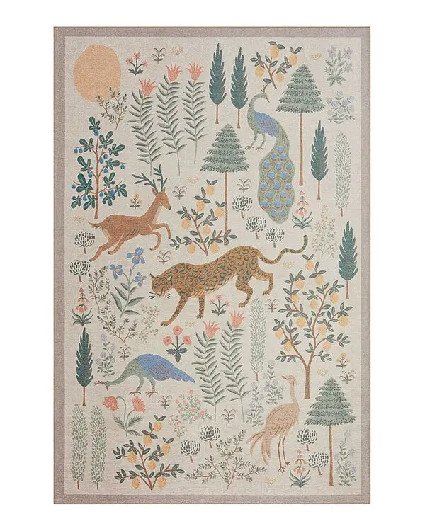 RIFLE PAPER CO. Menagerie Men-01 Area Rug, 7'6 X 9'6 - Cream