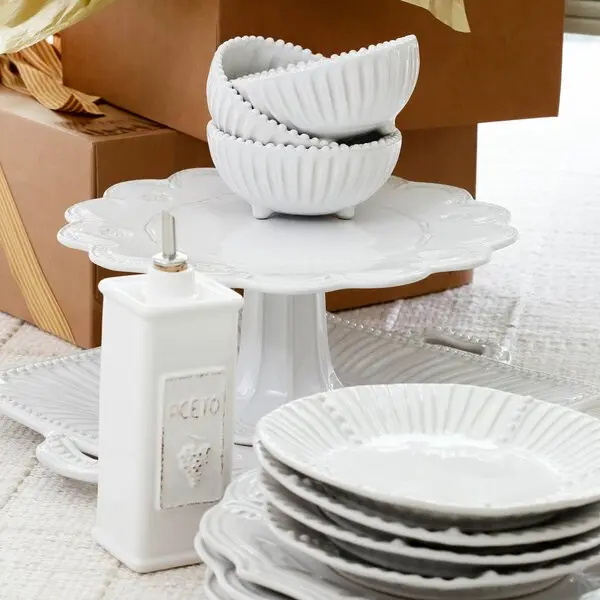 VIETRI Incanto Stone Aqua Stripe Salad Plate