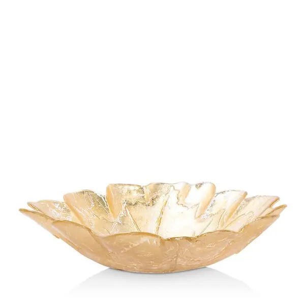 VIETRI Moon Glass Leaf Medium Bowl - Gold