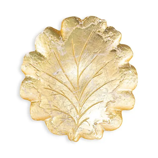 VIETRI Moon Glass Leaf Platter - Gold