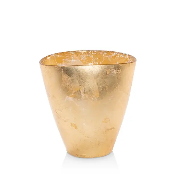 VIETRI Moon Glass Leaf Small Vase - Gold