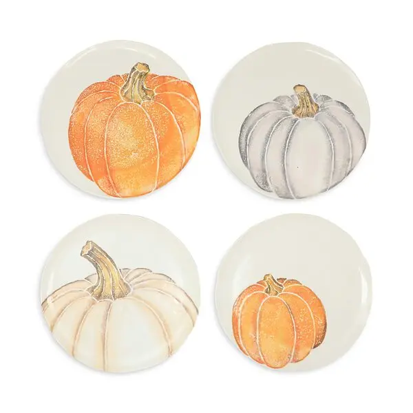 VIETRI Pumpkins Assorted Salad Plates, Set Of 4 - Multi