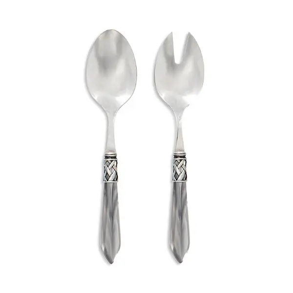 VIETRI Aladdin Antique 2-piece Salad Server Set - Antique Light Gray