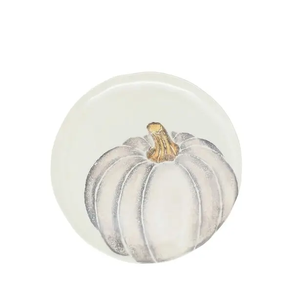 VIETRI Pumpkins White Salad Plate - Grey