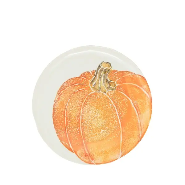 VIETRI Pumpkins White Salad Plate - Orange