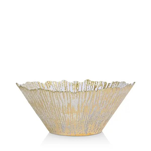 VIETRI Rufolo Glass Large Deep Bowl - Gold