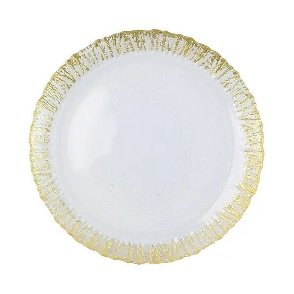 VIETRI Rufolo Glass Round Platter - Gold
