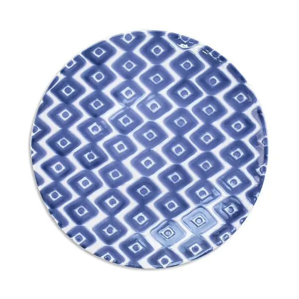 VIETRI Santorini Diamond Dinner Plate - Blue