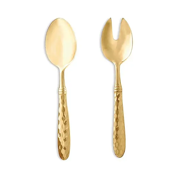 VIETRI Martellato Tone 2 Piece Salad Server Set - Gold