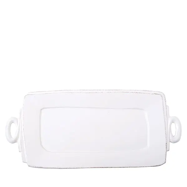VIETRI Lastra Handled Rectangular Platter - White
