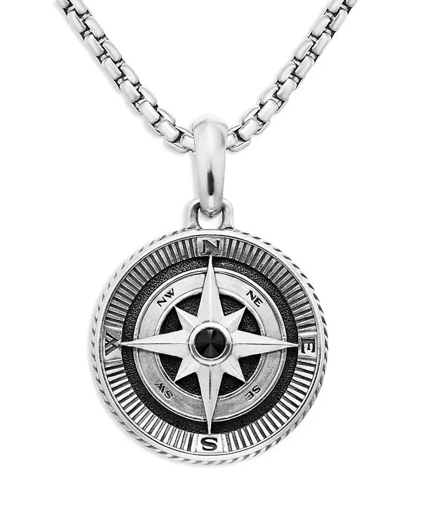 David Yurman Maritime Compass Amulet - Silver/black