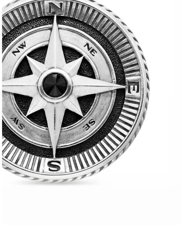 David Yurman Maritime Compass Amulet - Silver/black