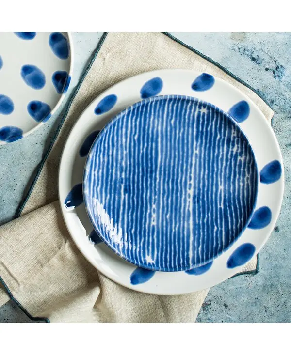 VIETRI Santorini Striped Dinner Plate