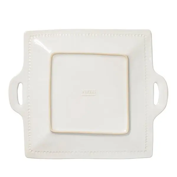 VIETRI Incanto Stone Stripe Square Handled Platter