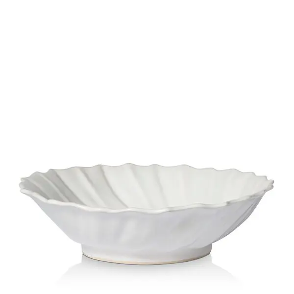 VIETRI Incanto Stone Ruffle Large Bowl - White