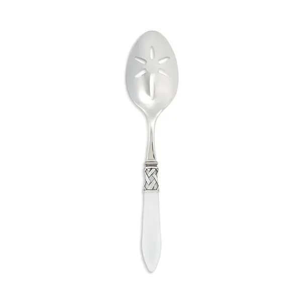 VIETRI Aladdin Antique Slotted Serving Spoon - White