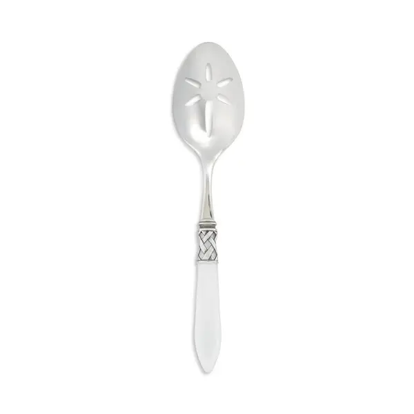 VIETRI Aladdin Antique Slotted Serving Spoon - White