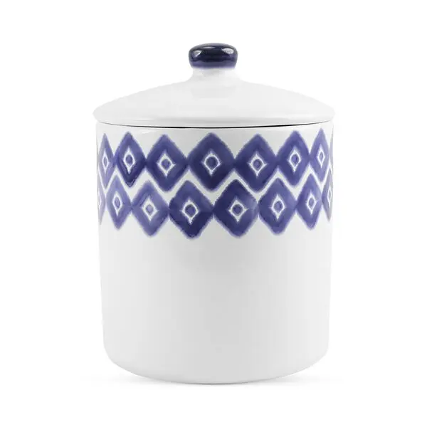 VIETRI Santorini Diamond Large Canister - Blue
