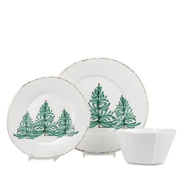 VIETRI Melamine Lastra Holiday 3 Piece Place Setting - White
