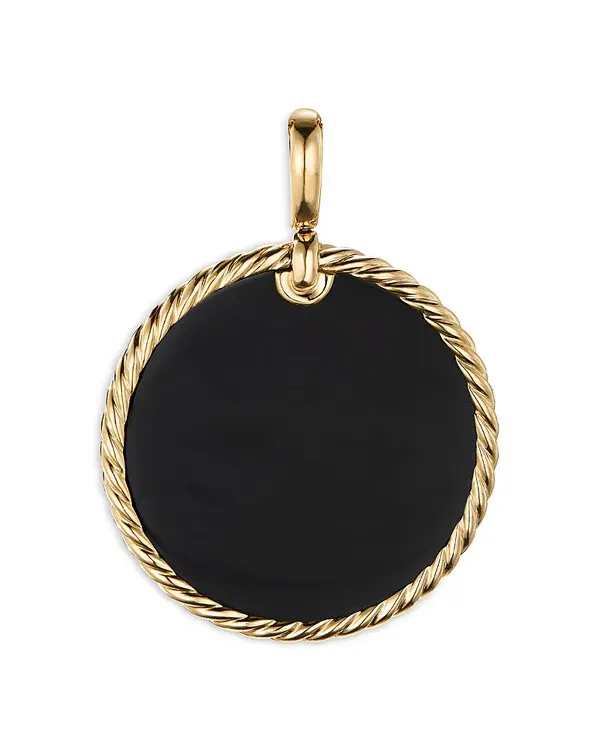 David Yurman 18k Yellow Dy Elements Disc Pendant - Gold