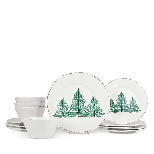 VIETRI Melamine Lastra Holiday 12 Piece Place Setting - White