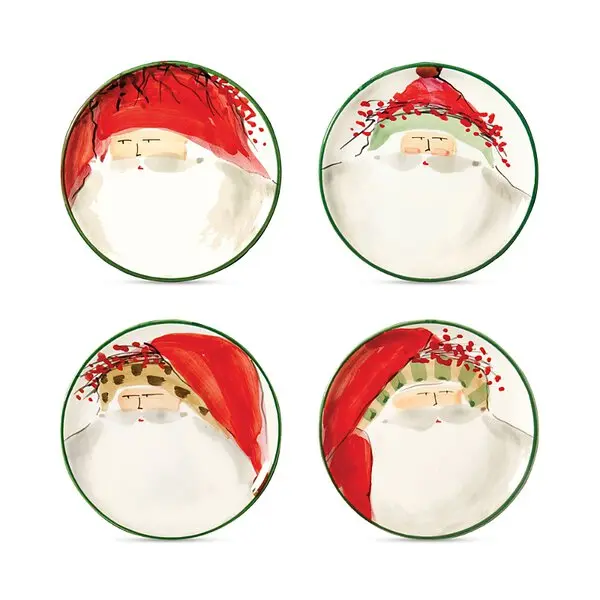 VIETRI Old St. Nick Assorted Canape Plates, Set Of 4 - Multi
