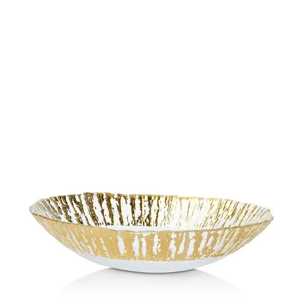 VIETRI Rufolo Glass Medium Oval Serving Bowl - Gold