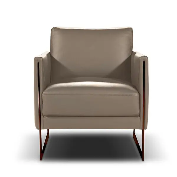 GIUSEPPE NICOLETTI Coco Leather Chair Exclusive - Bull Biscotto/polished Stainless Steel