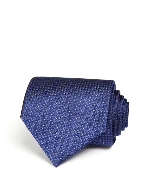 Bloomingdale'S Basket Solid Wide Neck Tie Exclusive - Navy