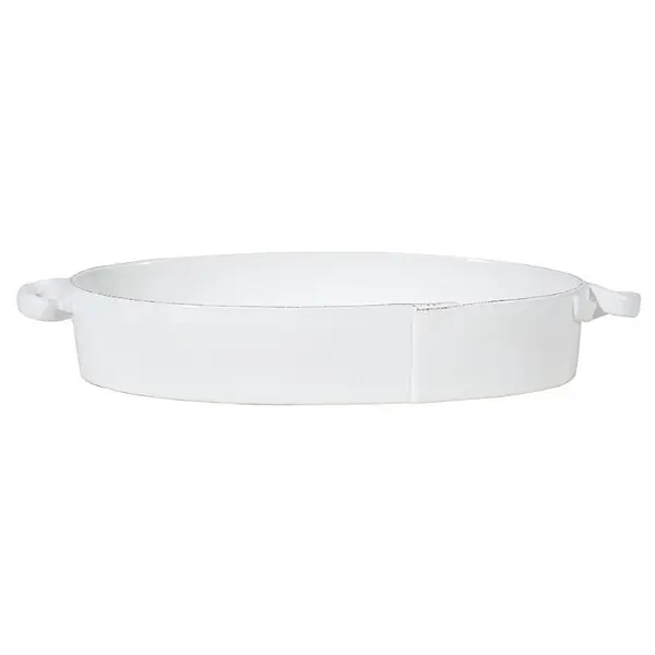 VIETRI Lastra Handled Oval Baker - White