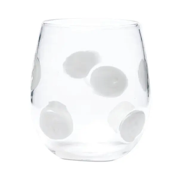 VIETRI Drop Stemless Wine Glass - White