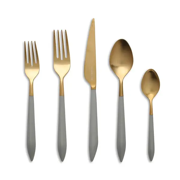 VIETRI Ares Oro & Light Gray 5-piece Place Setting - Gold