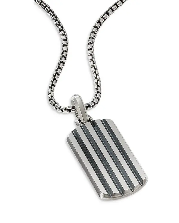 David Yurman Sterling Dog Tag Pendant