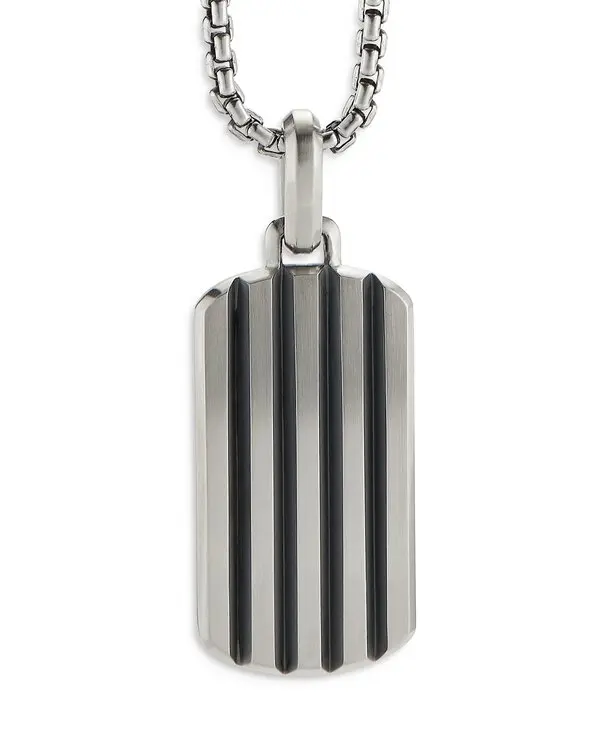 David Yurman Sterling Dog Tag Pendant