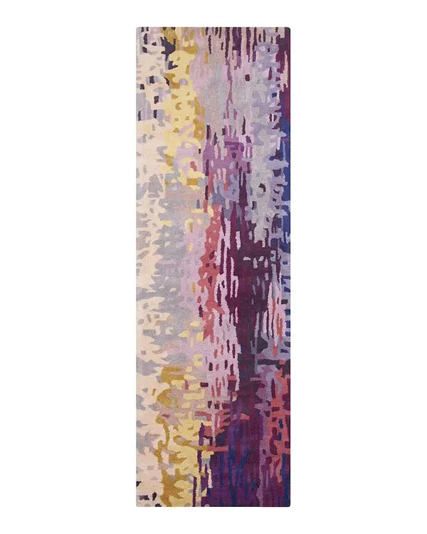 SURYA Banshee Runner Area Rug, 2'6 X 8 - Purple/lime/camel/garnet
