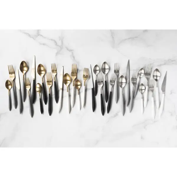 VIETRI Ares Argento & Black Five Piece Place Setting - Silver