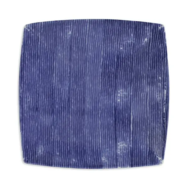 VIETRI Santorini Stripe Square Platter - Blue